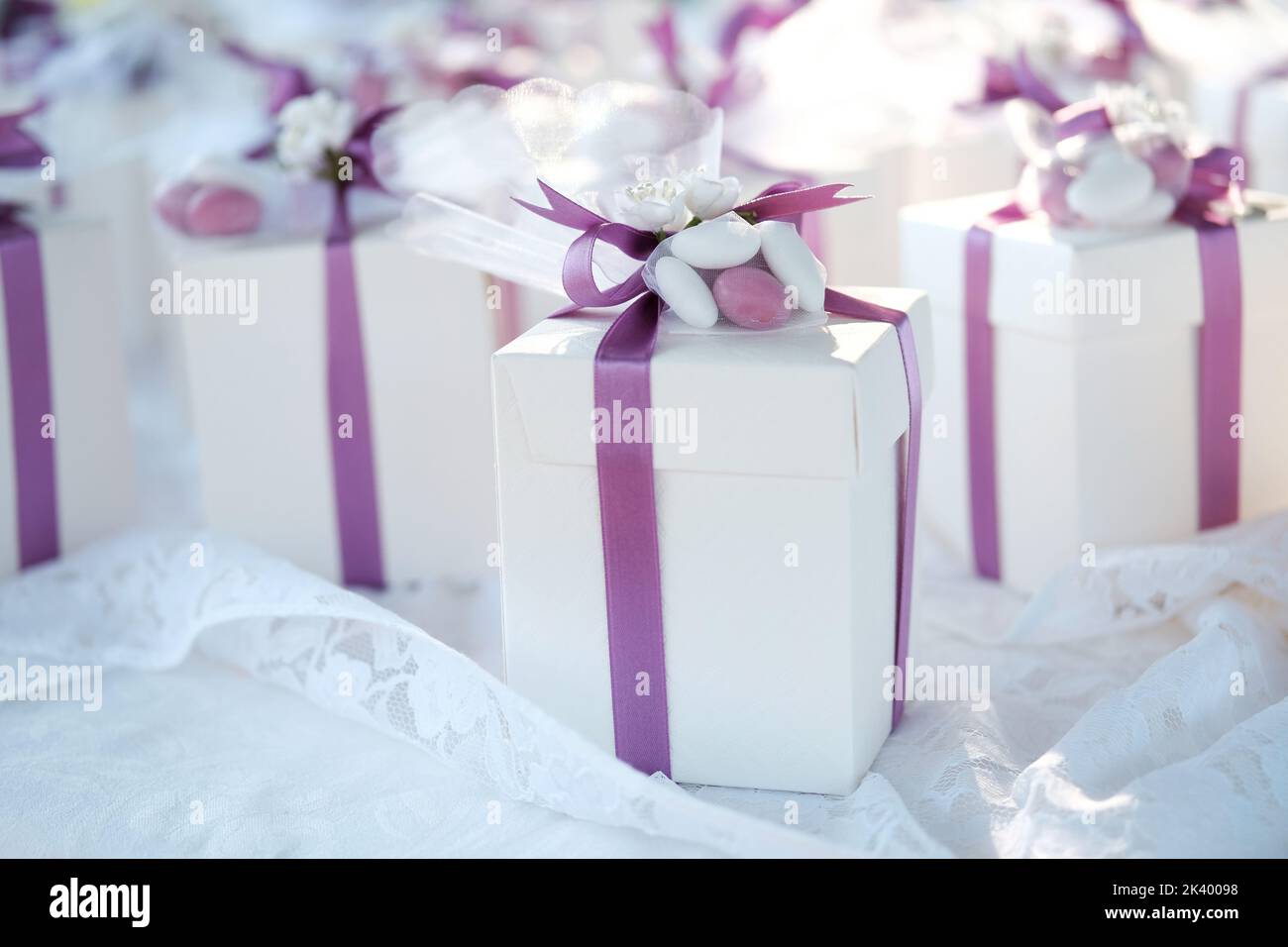 Wedding gift boxes Stock Photo - Alamy