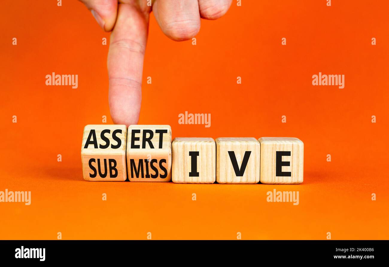 Submissive or assertive symbol. Concept words Submissive and assertive ...