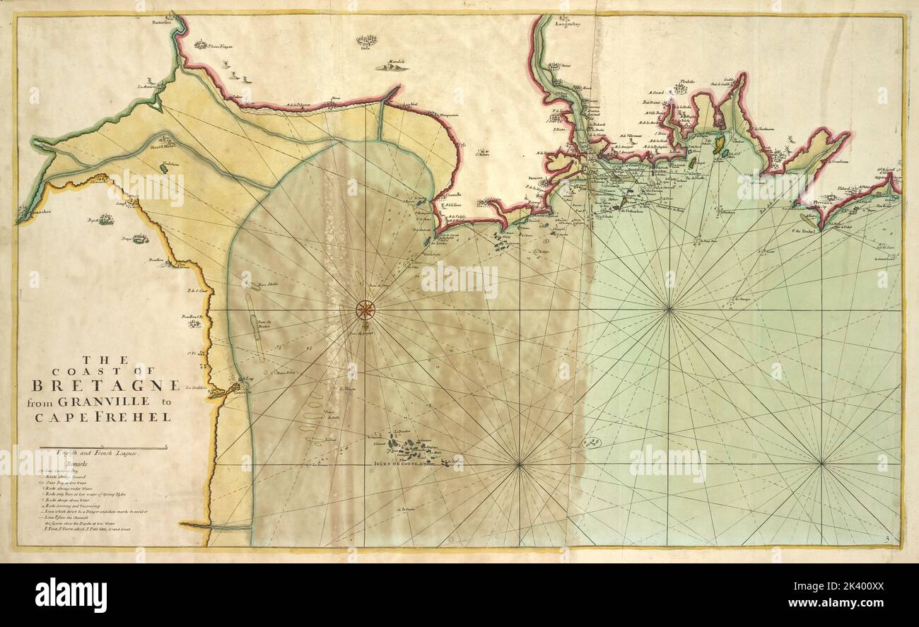 The coast of BRETAGNE from GRANVILLE to CAPEFREHEL 1702 - 1707 ...