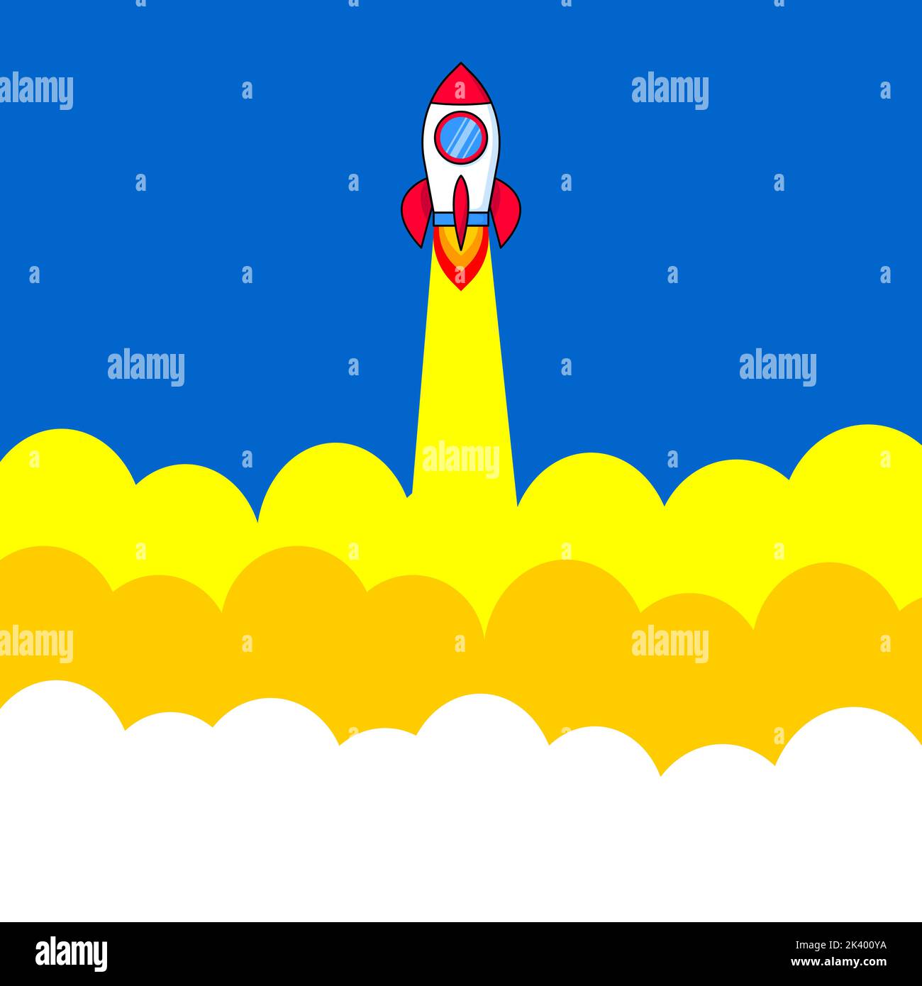 Cartoon image of a rocket taking off. Vector illustration Stock Vector ...