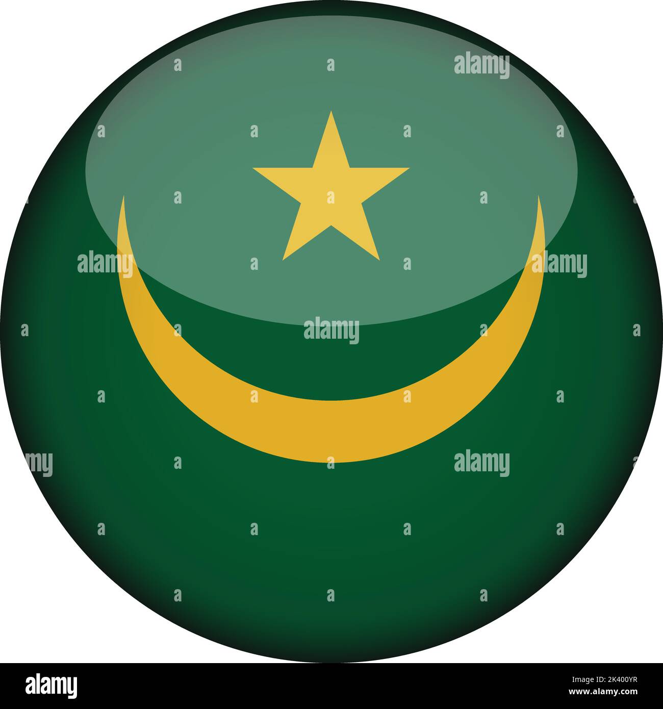 mauritania Flag in glossy round button of icon. mauritania emblem ...