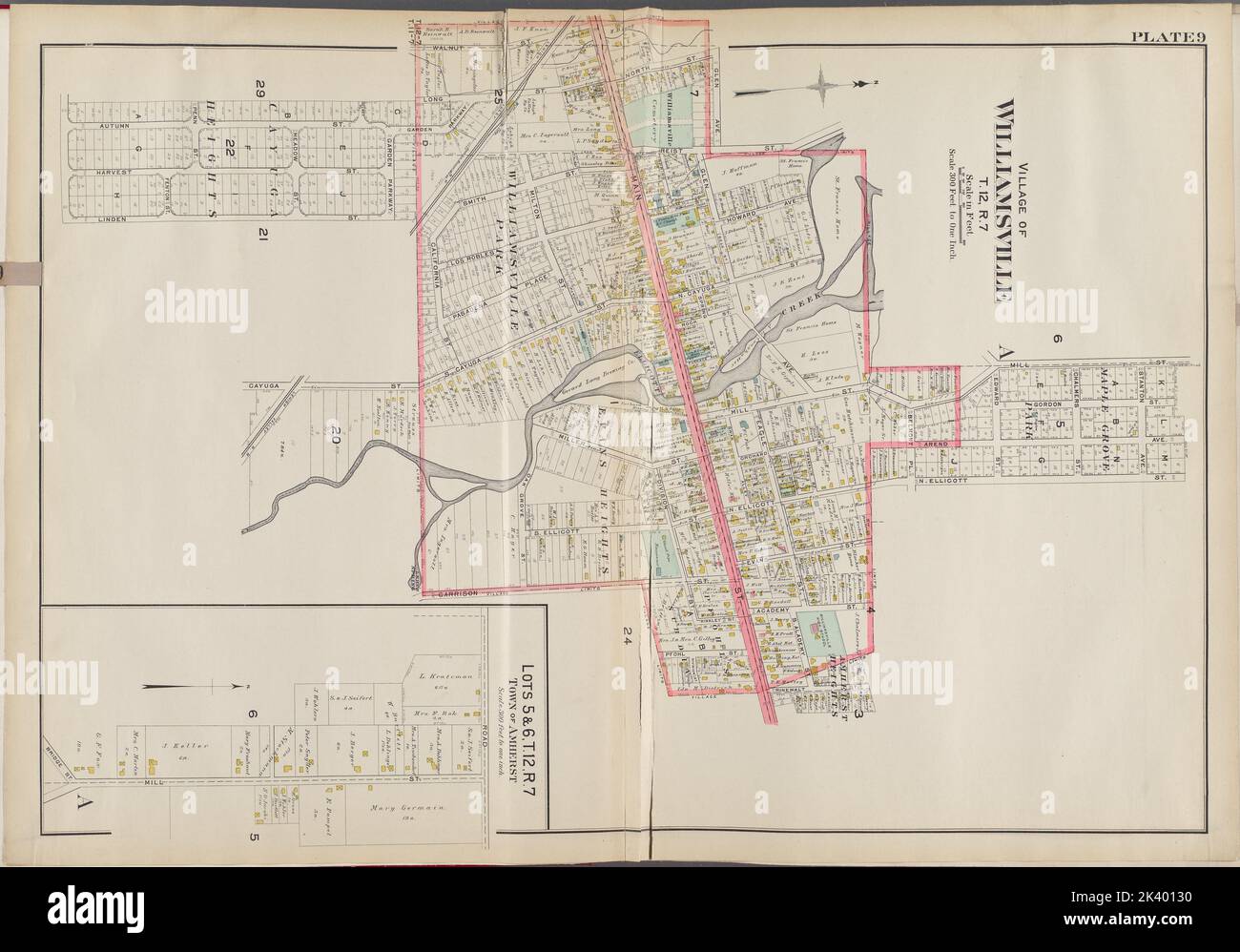 Buffalo, V. 3, Double Page Plate No. 9 Map bounded by Walnut St., Mill ...