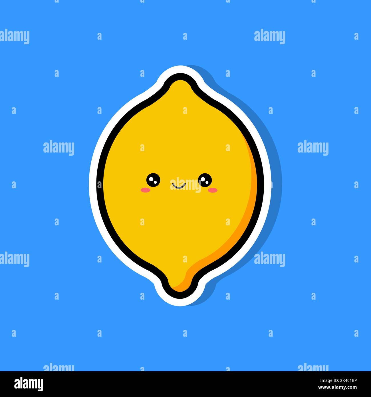 Happy cartoon watermelon slice Stock Vector Images - Alamy