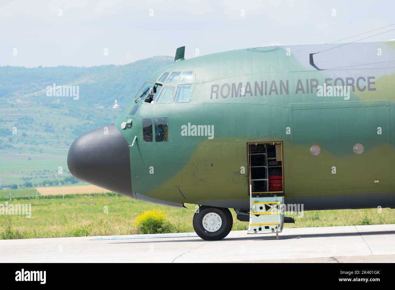 Left side of transporter plane Stock Photo - Alamy