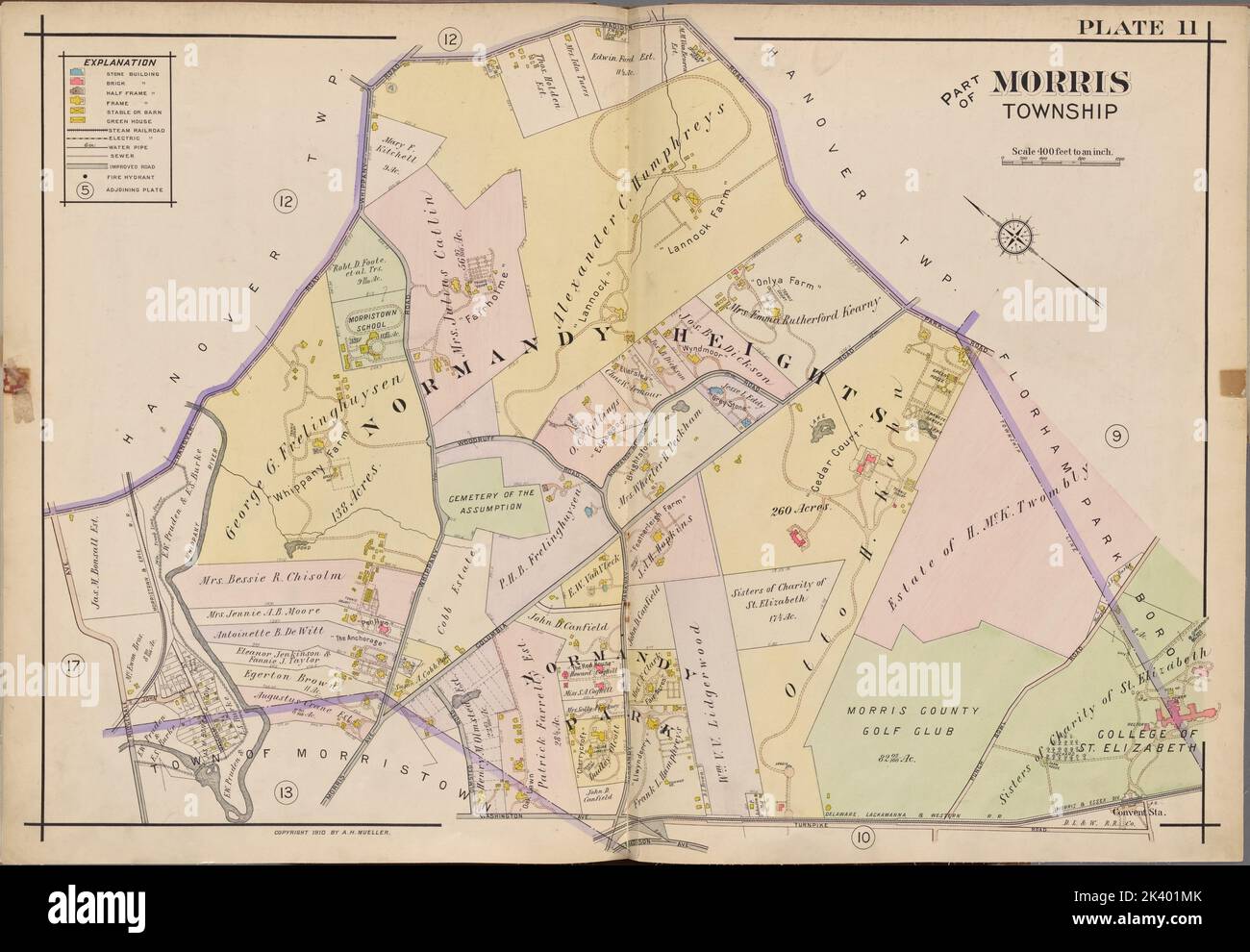 Morris County, Double Page Plate No. 11 Map bounded by Madison Ave ...