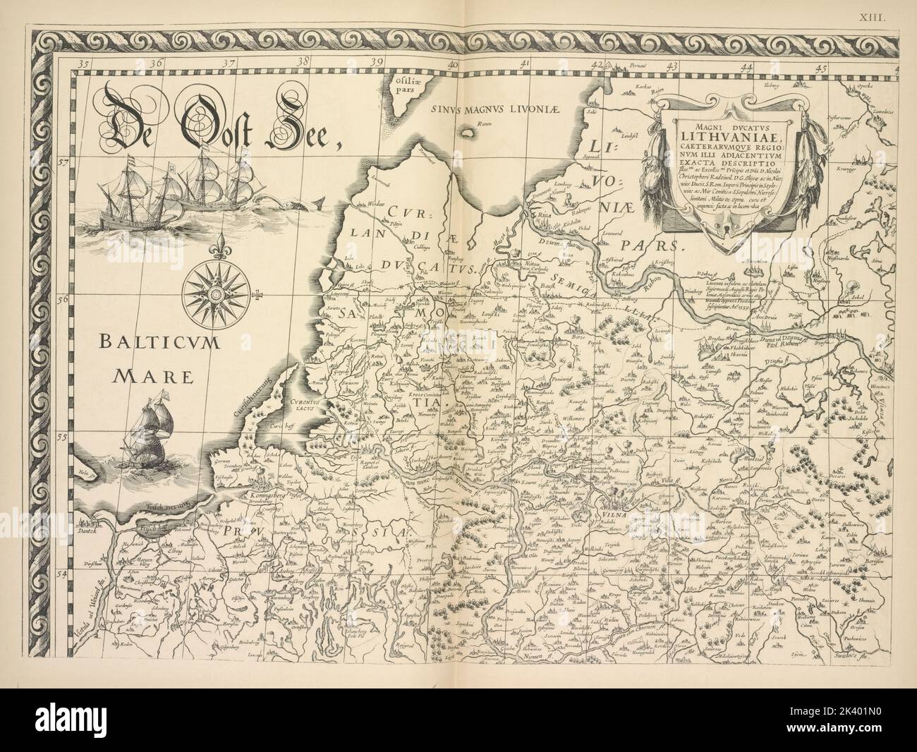 Karta Litvy kn. N. Khr. Radzivila,1613g. Str.3 A map of Lithuania by ...