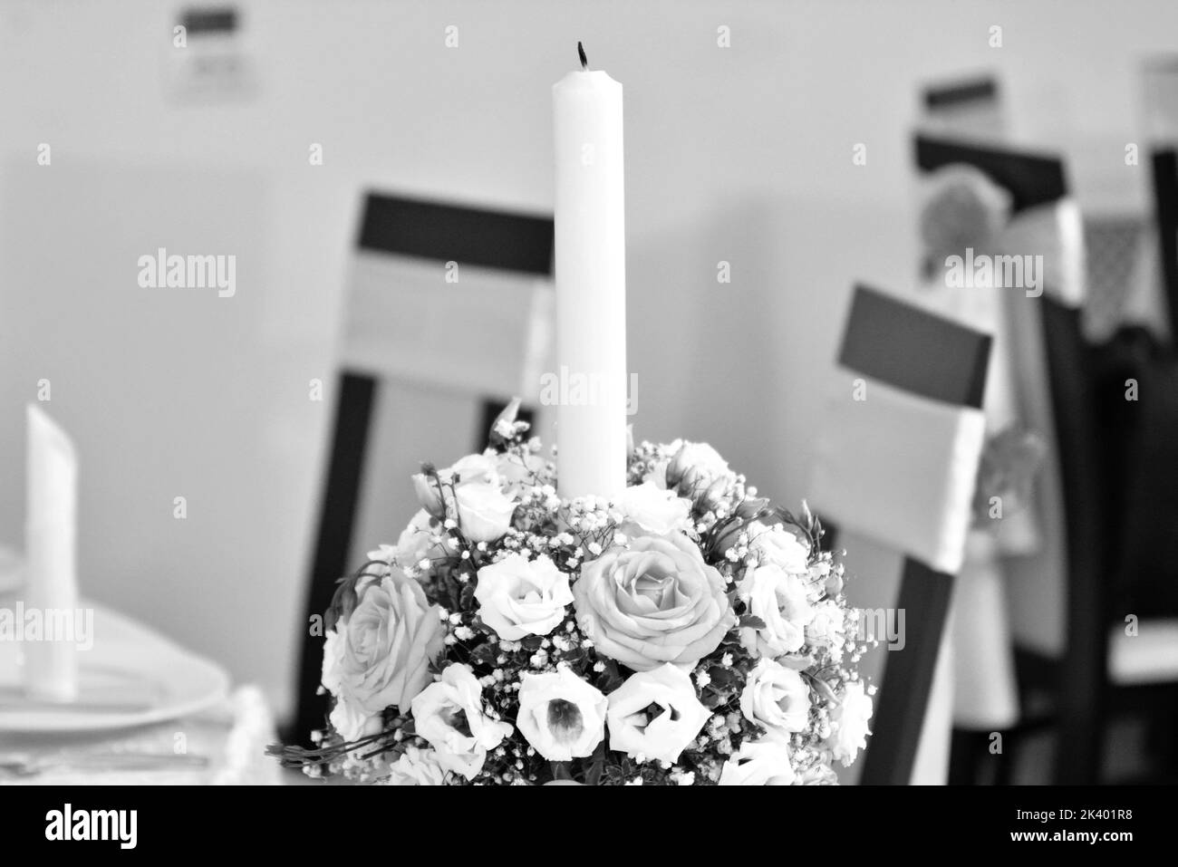 Candle with flowers Stock Photo - Alamy