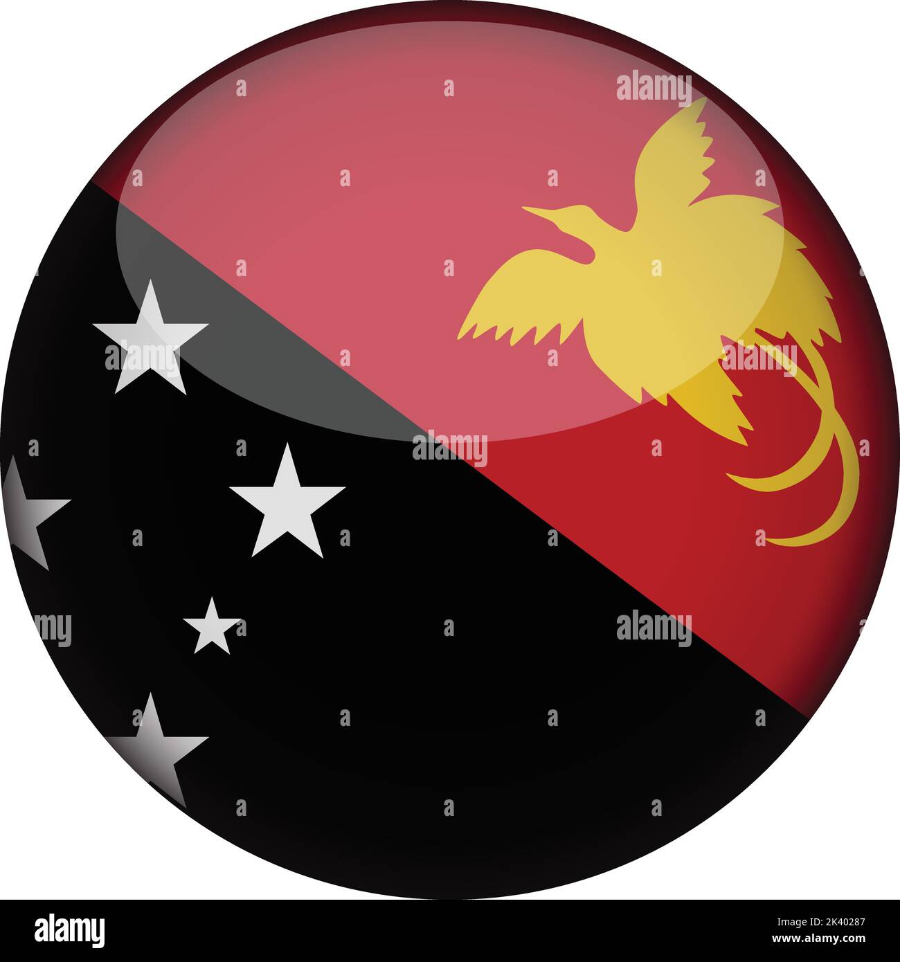 papua new guinea Flag in glossy round button of icon. papua new guinea ...
