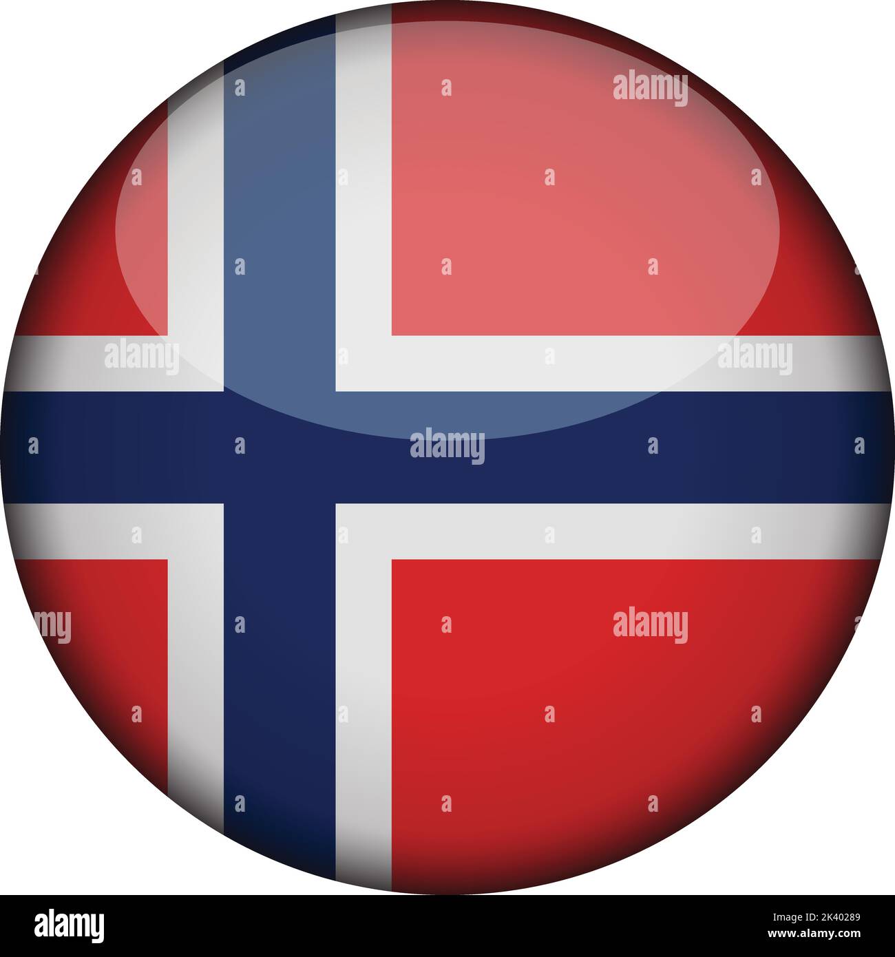 norway Flag in glossy round button of icon. norway emblem isolated on ...