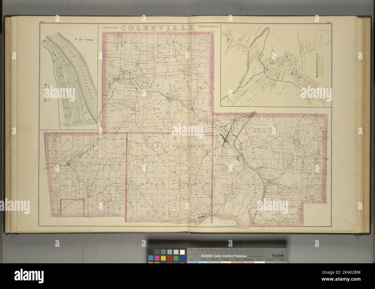 Nineveh,Colesville TP Village; Map of Colesville Township; Harpersville ...