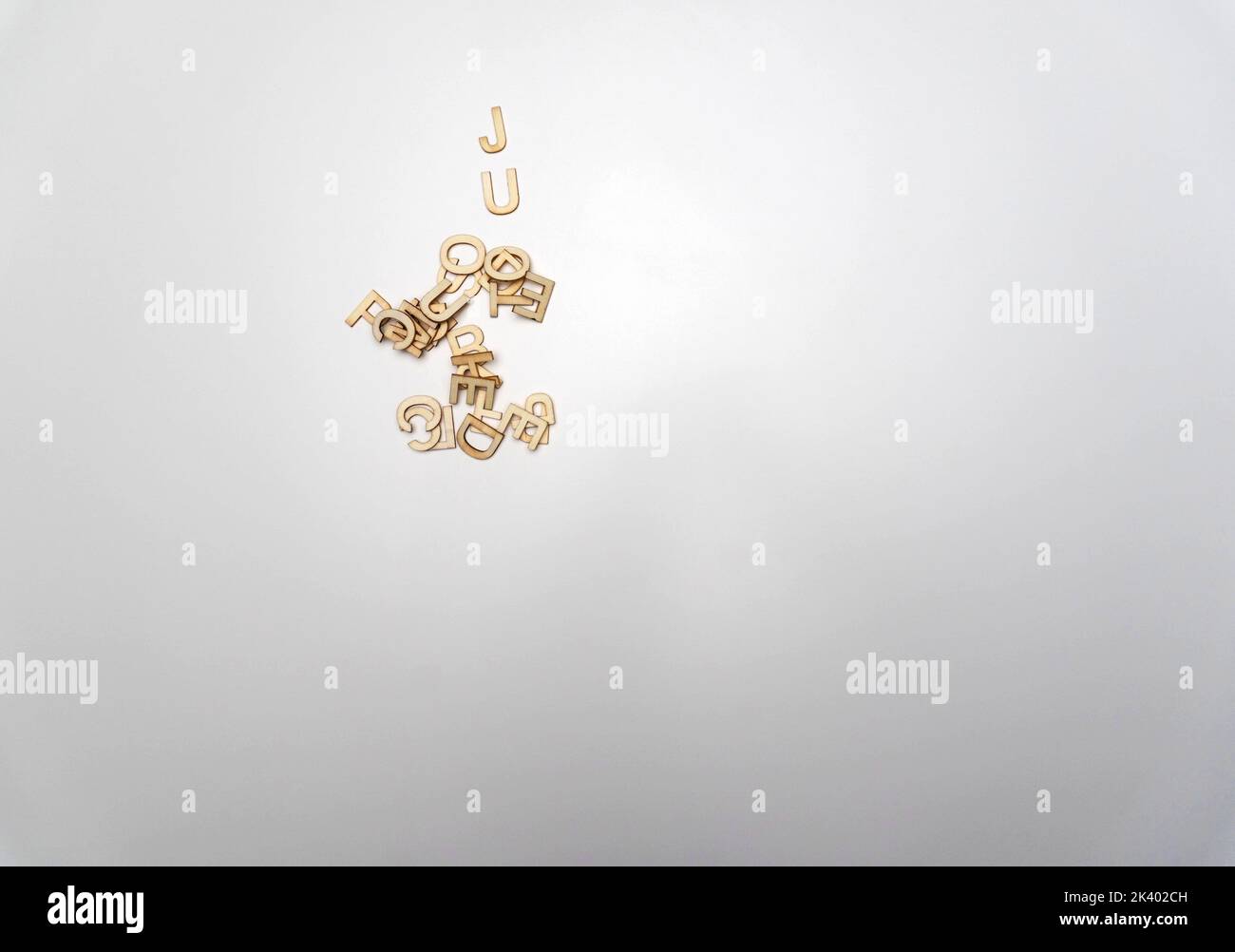 Wood letters on white background Stock Photo - Alamy