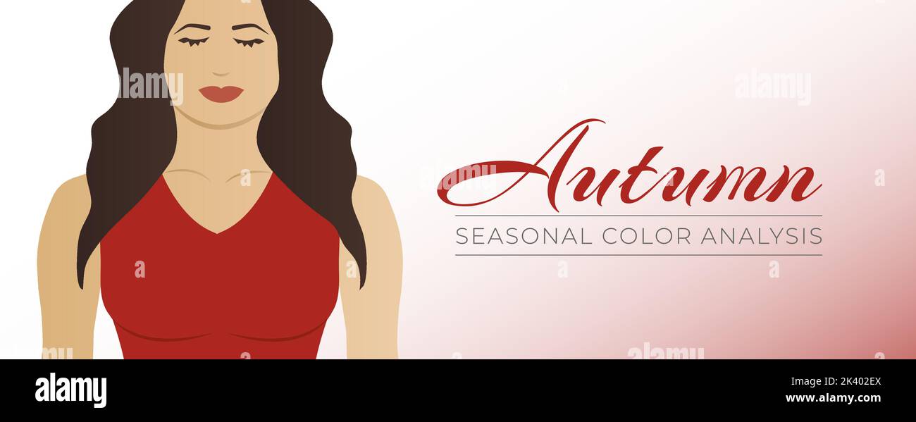 Red Seasonal Color Analysis Autumn/Fall Banner Background Illustration ...