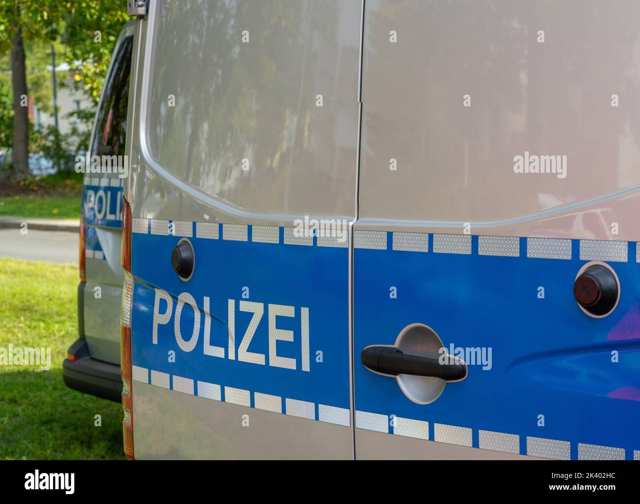 Police car at a demo in Germany Stock Photo - Alamy
