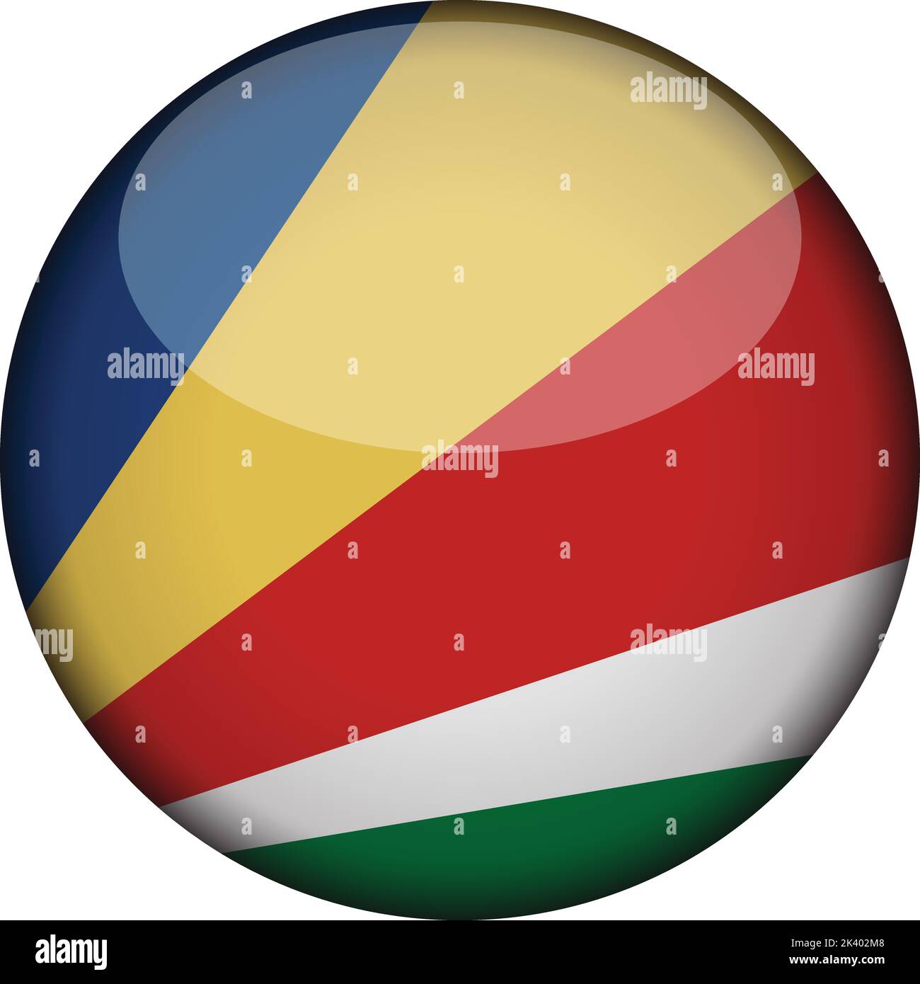 Seychelles Flag In Glossy Round Button Of Icon Seychelles Emblem