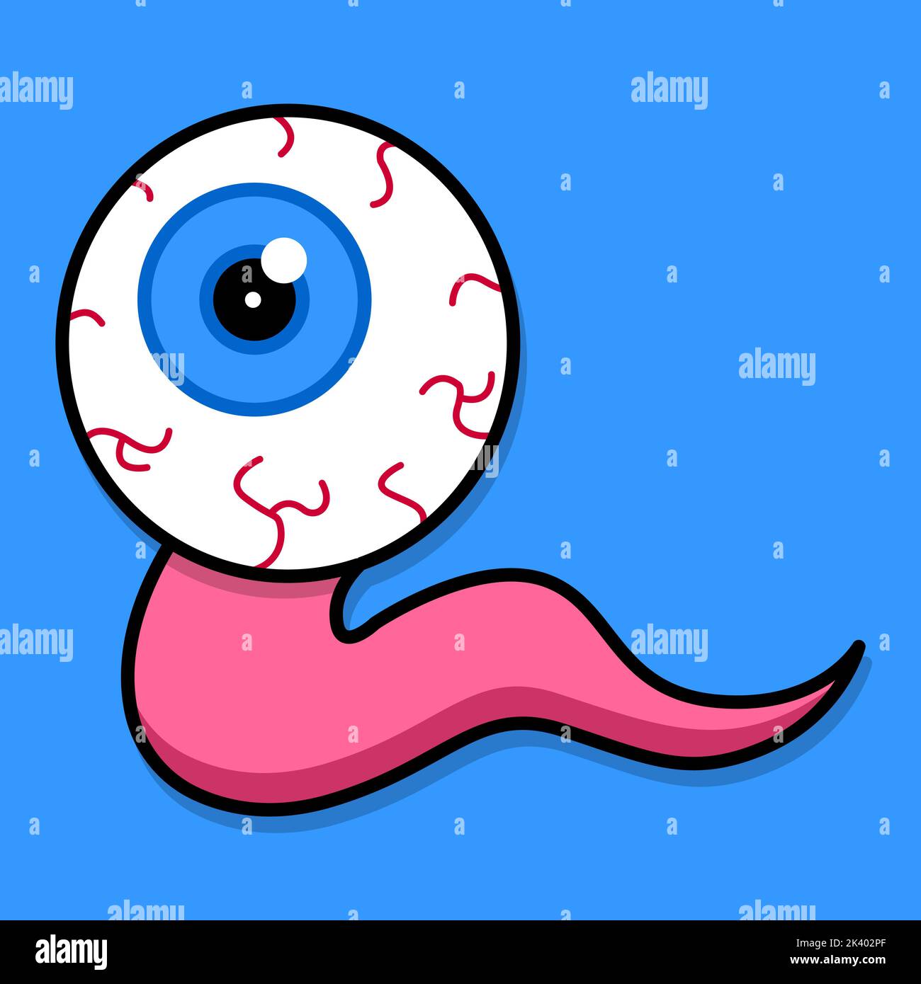The blue eye crawls. Slug eye. Image for Halloween. Vector illustration ...