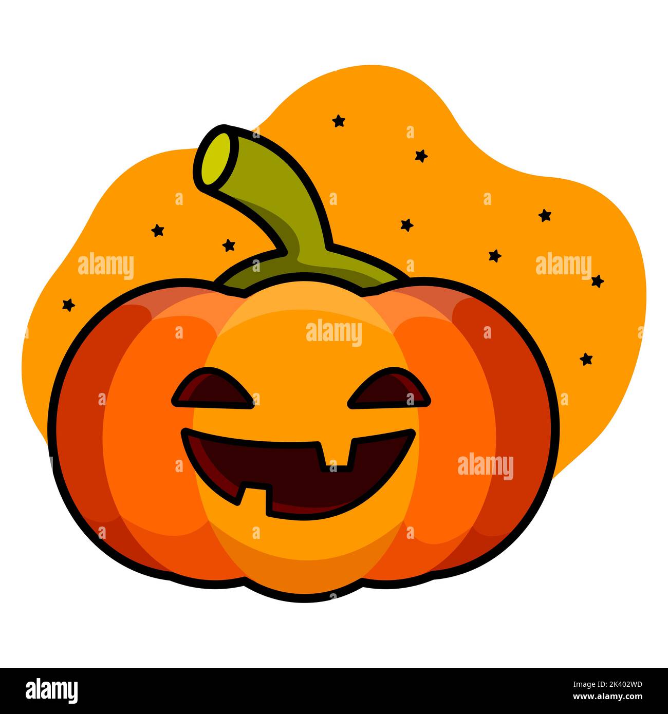 Cartoon illustration of a laughing pumpkin. Vector illustration for ...