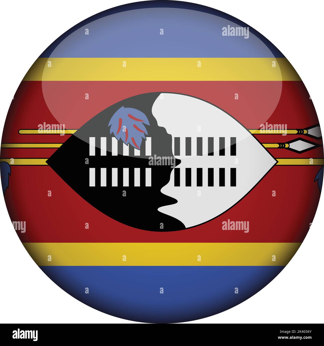 swaziland Flag in glossy round button of icon. swaziland emblem ...