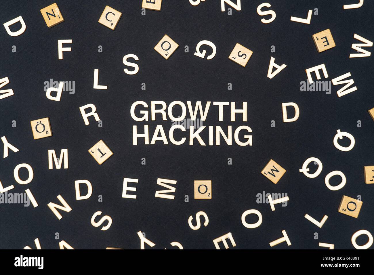 GROWTH HACKING word written on dark paper background. GROWTH HACKING ...