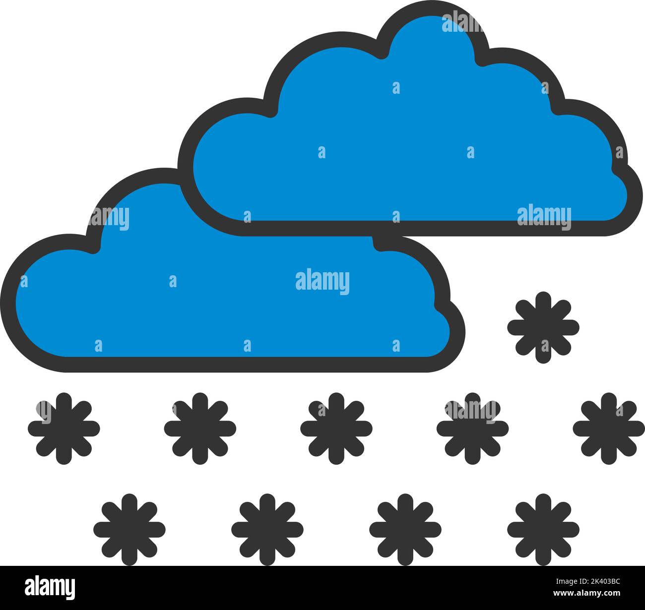 Snow Icon. Editable Bold Outline With Color Fill Design. Vector ...