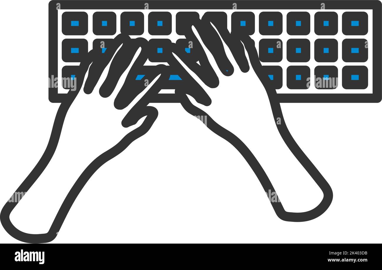 Typing Icon. Editable Bold Outline With Color Fill Design. Vector ...