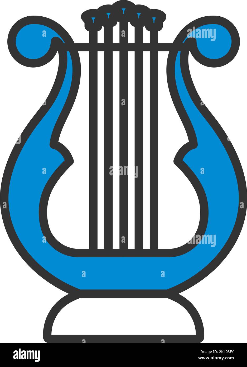 Lyre Icon. Editable Bold Outline With Color Fill Design. Vector ...