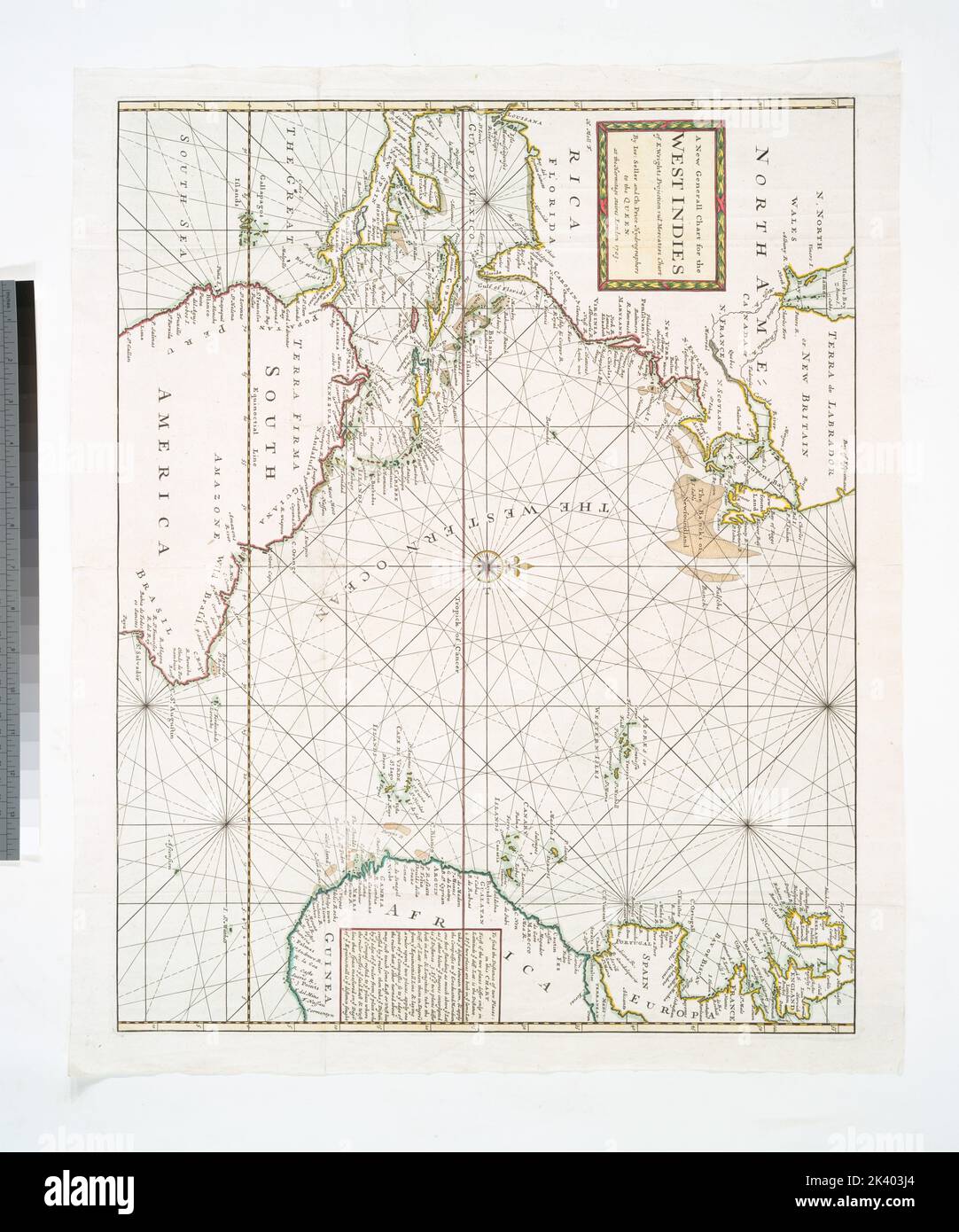 A new generall chart for the West Indies, of E. Wrights projection vul ...