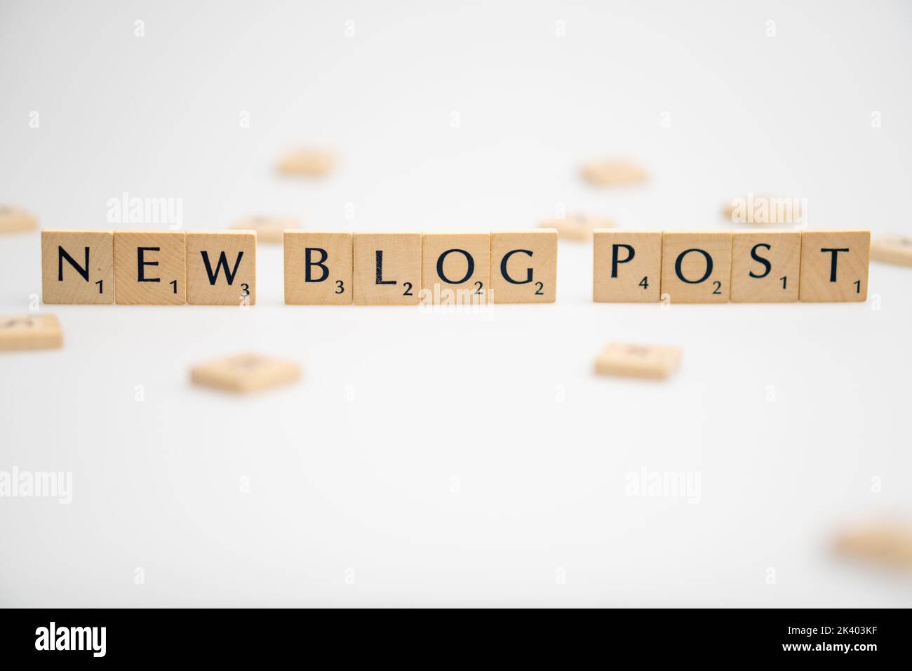 NEW BLOG POST word written on white background. NEW BLOG POST text on ...