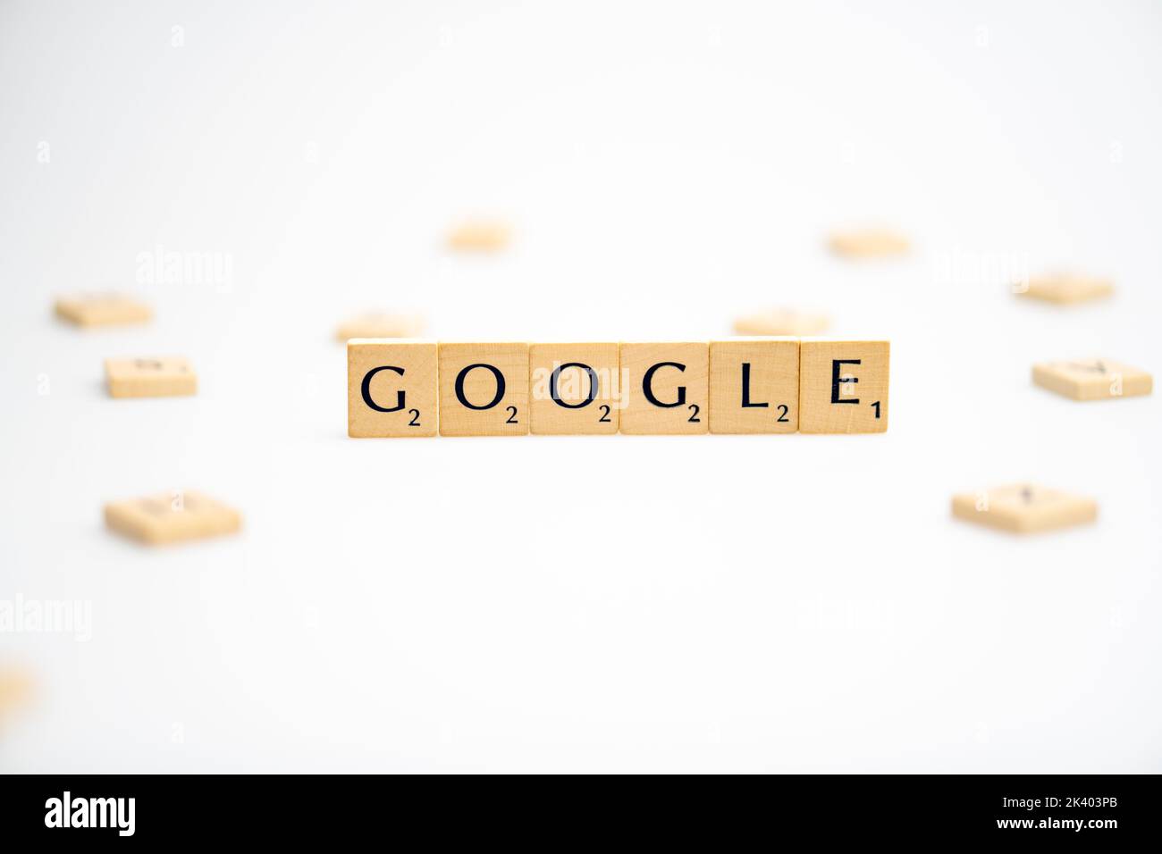 GOOGLE word written on white background. GOOGLE text on white for your ...