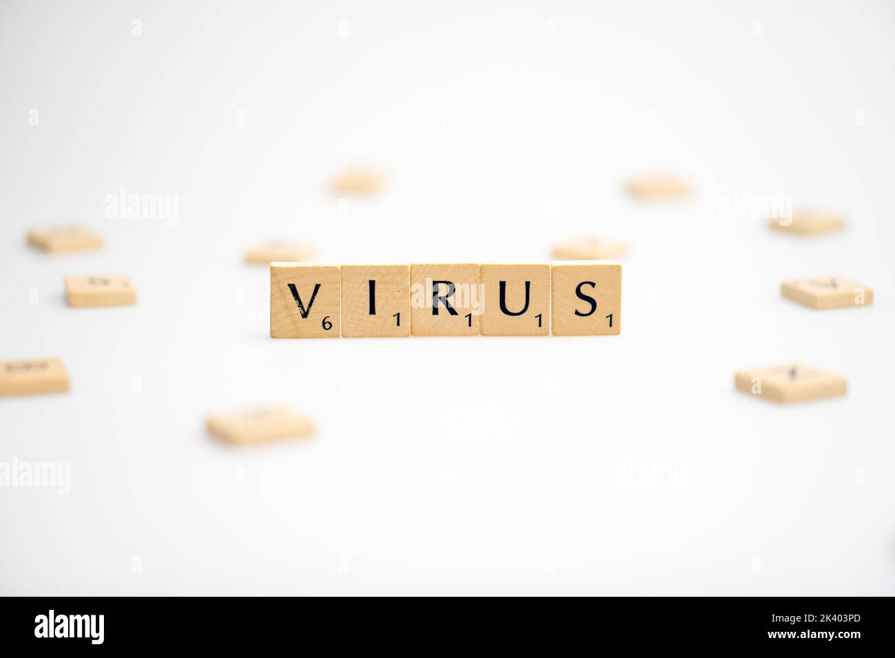 VIRUS word written on white background. VIRUS text on white for your ...
