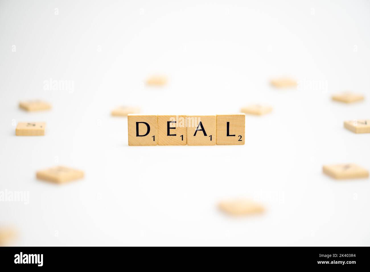 DEAL word written on white background. DEAL text on white for your ...