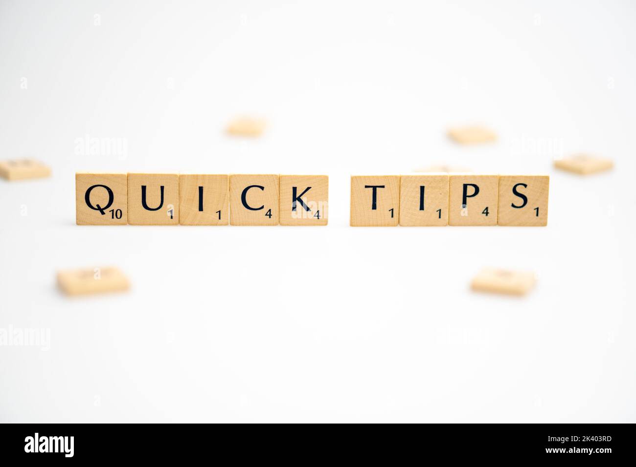 QUICK TIPS word written on white background. QUICK TIPS text on white ...