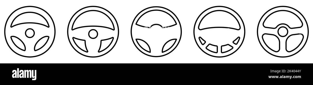 Car wheel line icons. Vector illustration isolated on white background ...