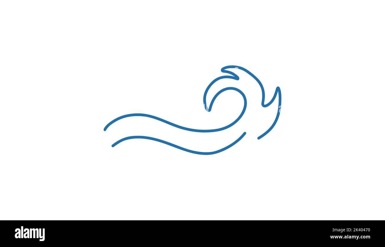 Sea wave. Doodle ocean curl waves. Vector marine outline sketch Stock ...