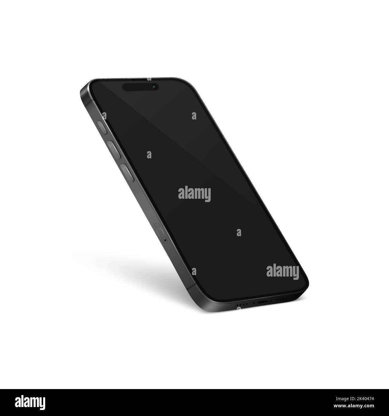 Vector 3d Realistic Black Steel Modern Smartphone Design Template with ...