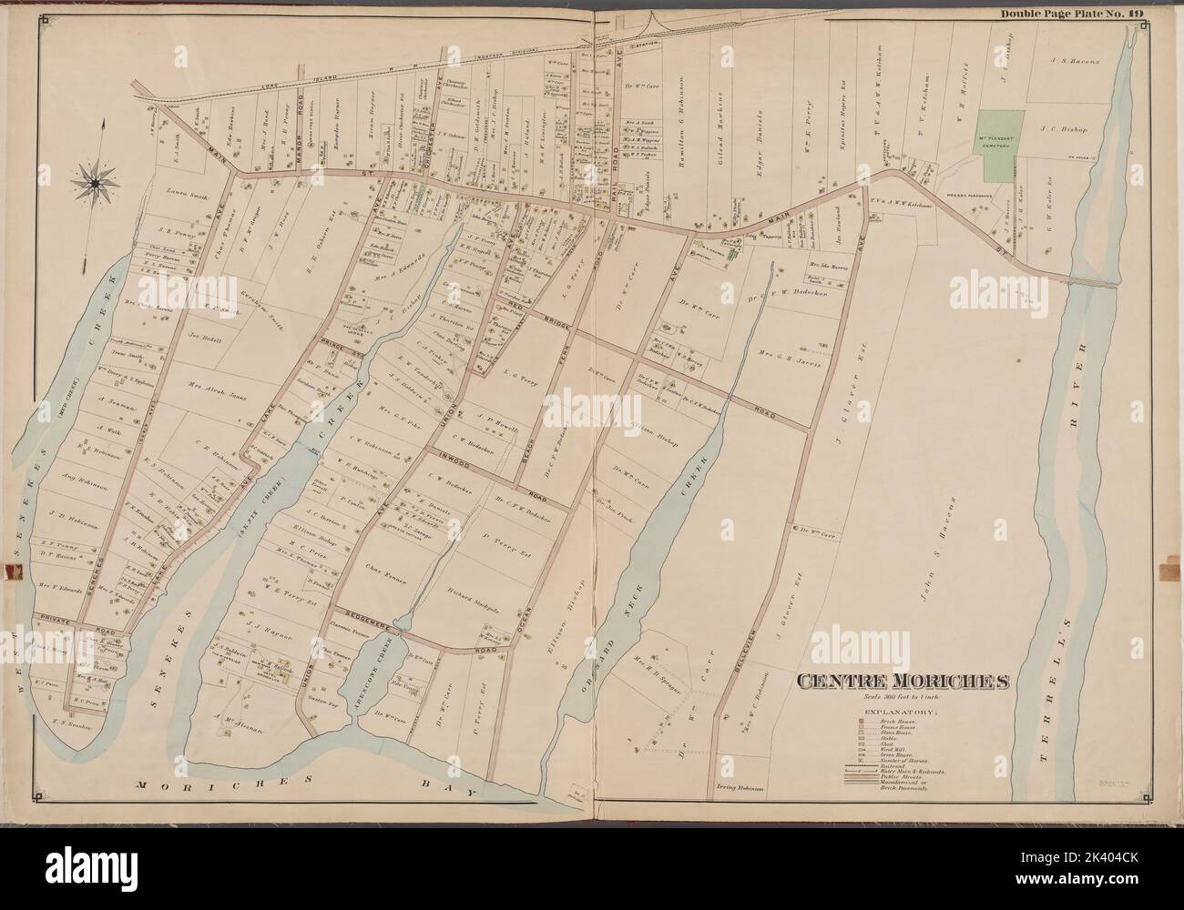 Suffolk County, V. 1, Double Page Plate No. 19 Map bounded by Terrells ...