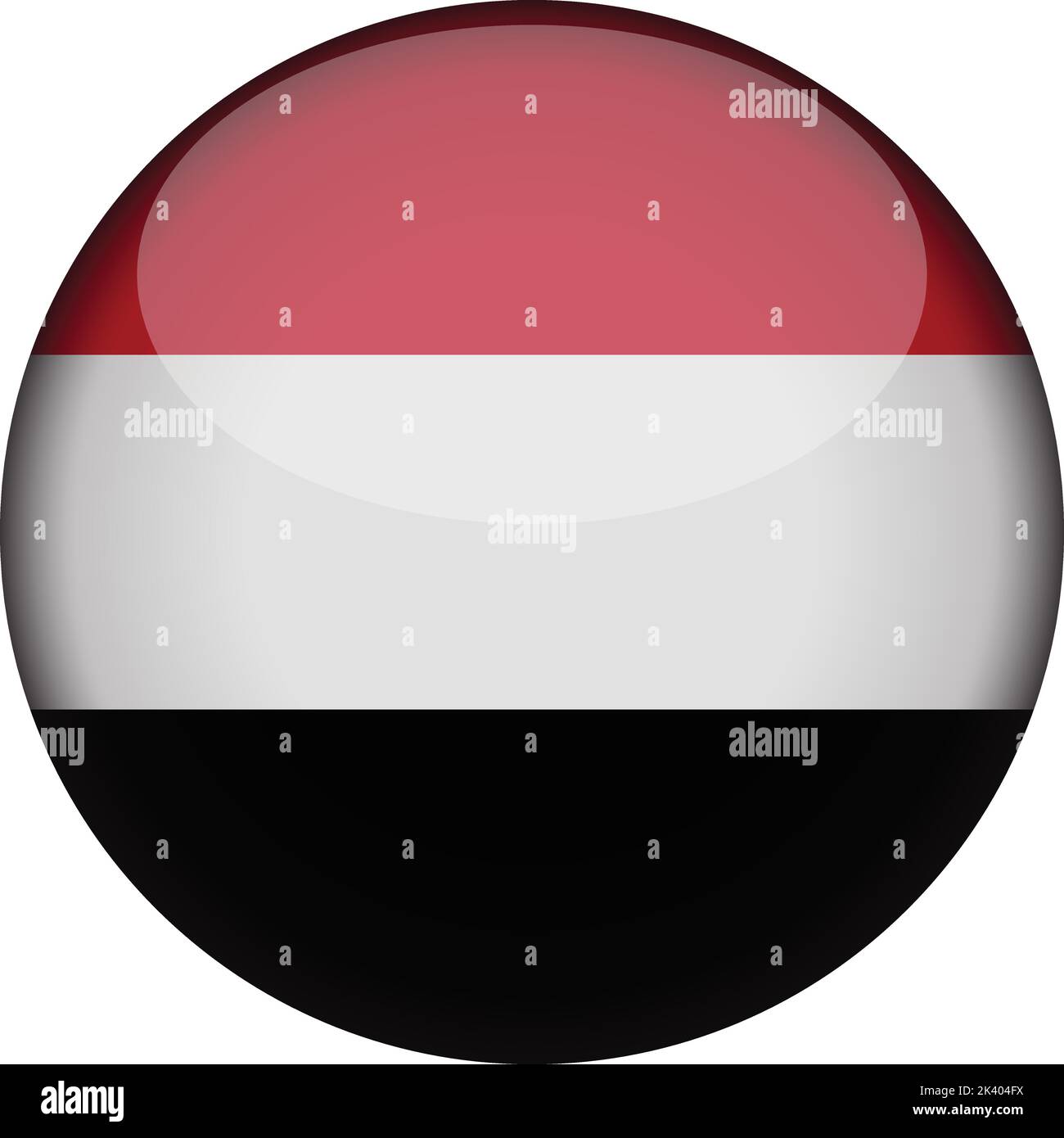 yemen Flag in glossy round button of icon. yemen emblem isolated on ...
