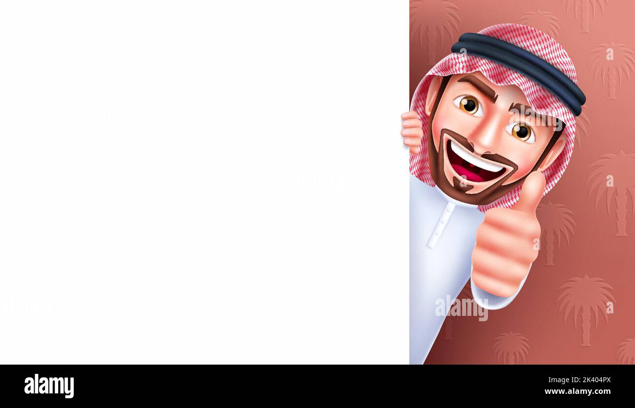 Saudi arab man character vector template design. Arabian handsome boss ...