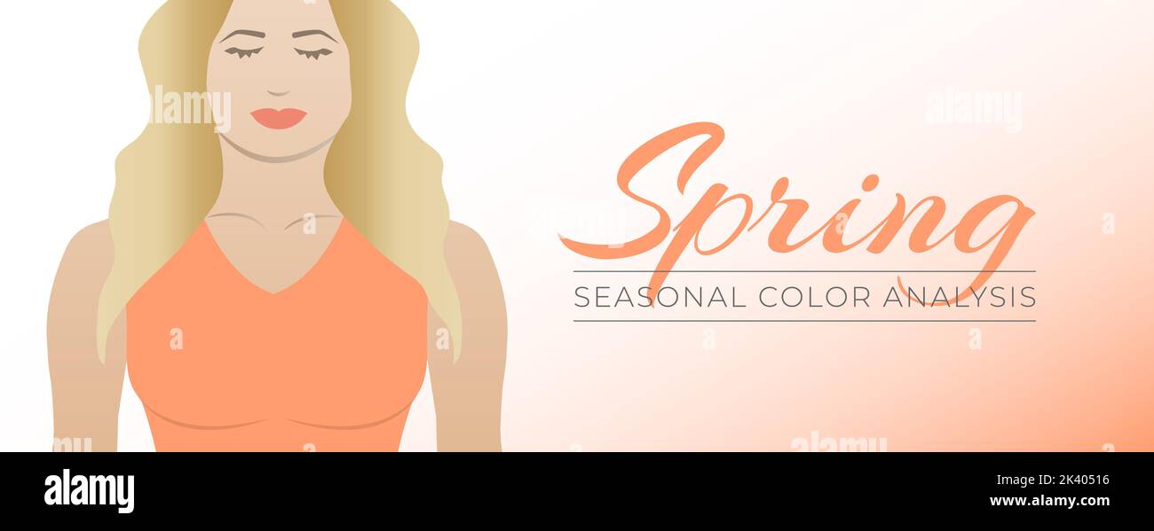 Peach Seasonal Color Analysis Spring Banner Background Illustration ...
