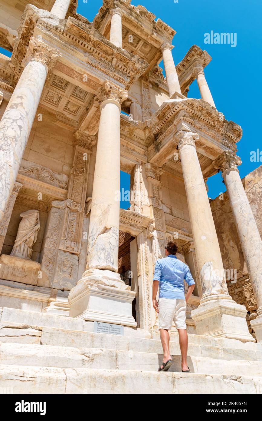 Ephesus ruins, Turkey, beautiful sunny day between the ruins of Ephesus ...