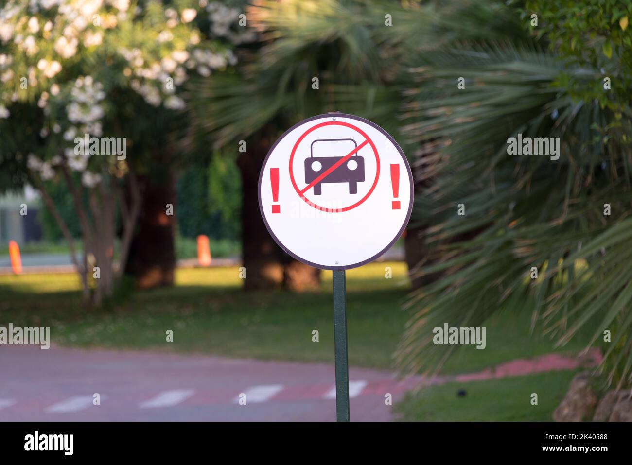No vehicle red road sign Stock Photo - Alamy