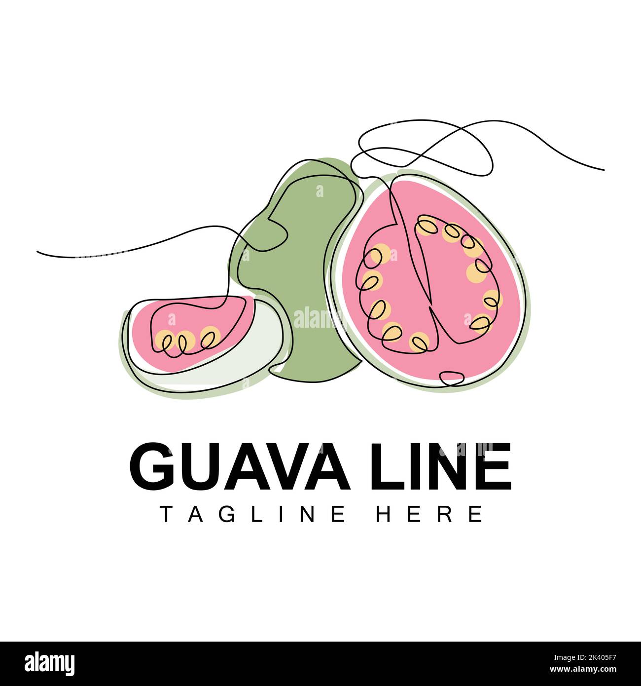 Ripe guava fruits Stock Vector Images - Alamy