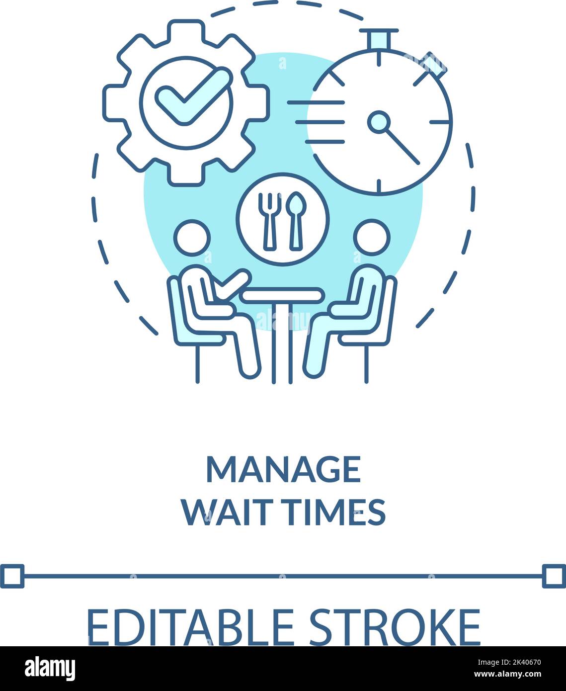 Manage wait times turquoise concept icon Stock Vector Image & Art - Alamy