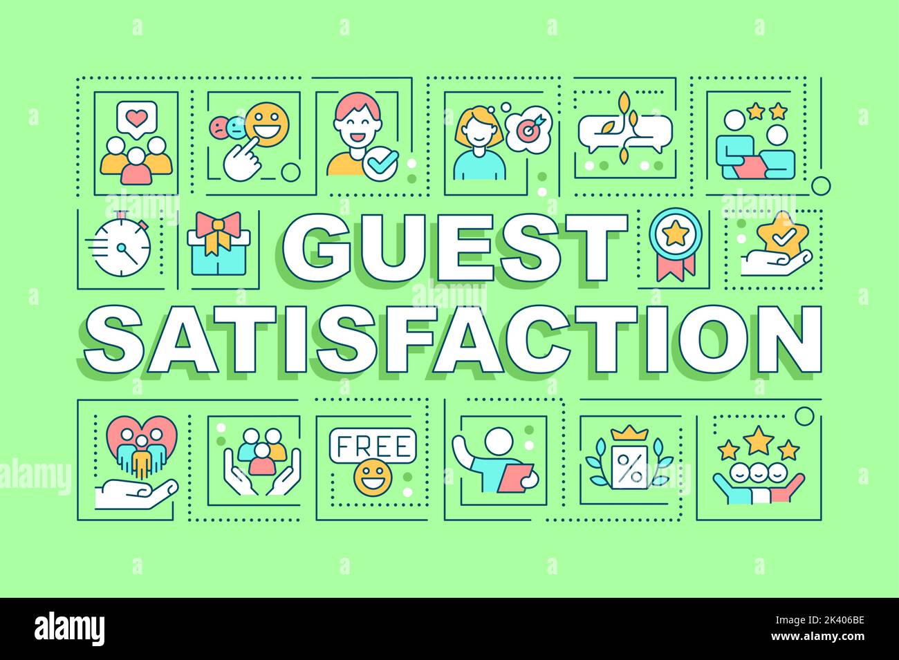 Guest satisfaction word concepts green banner Stock Vector Image & Art ...