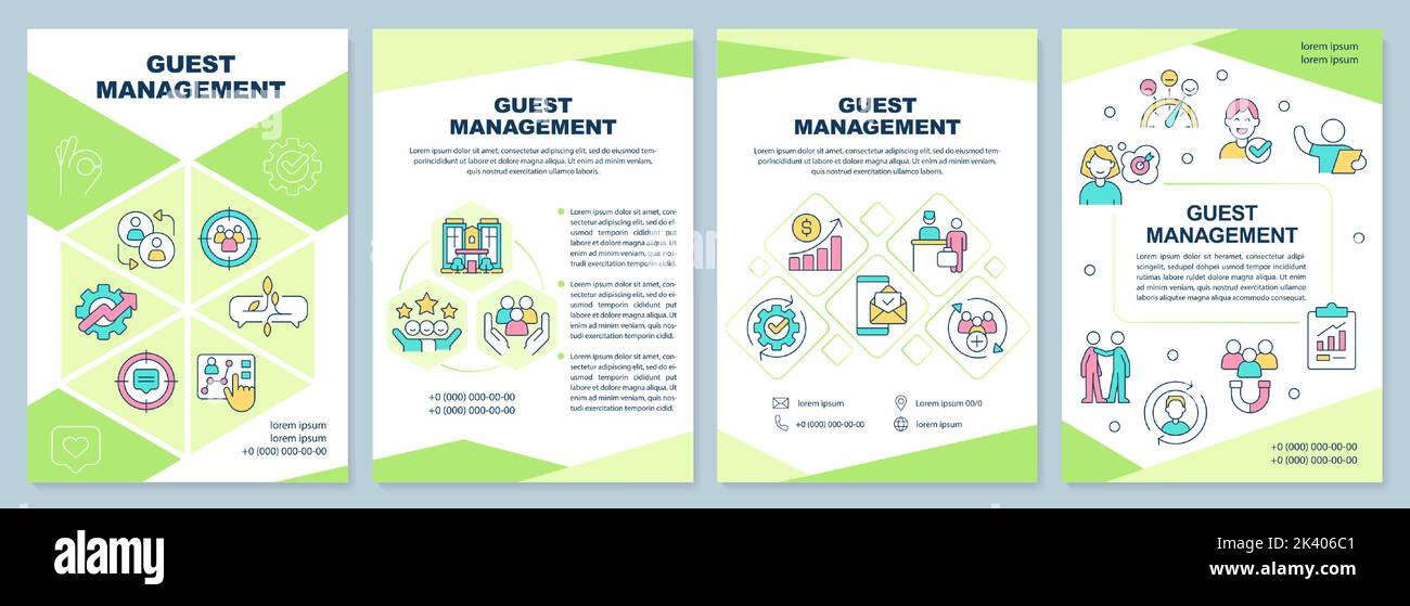 Guest management green brochure template Stock Vector Image & Art - Alamy