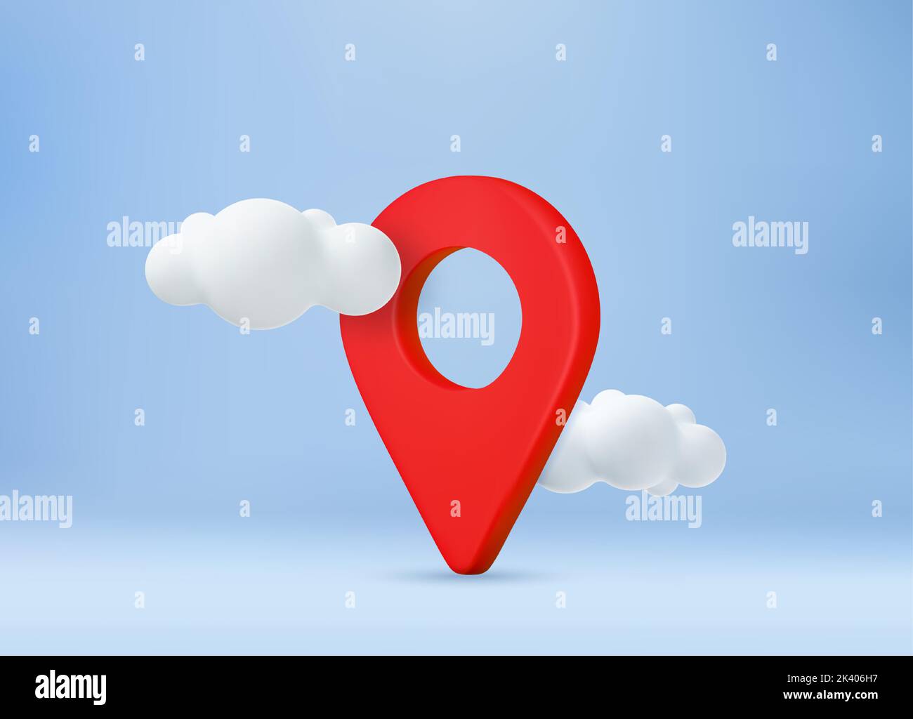 3D map location point marker of map or navigation pin icon sign Stock ...