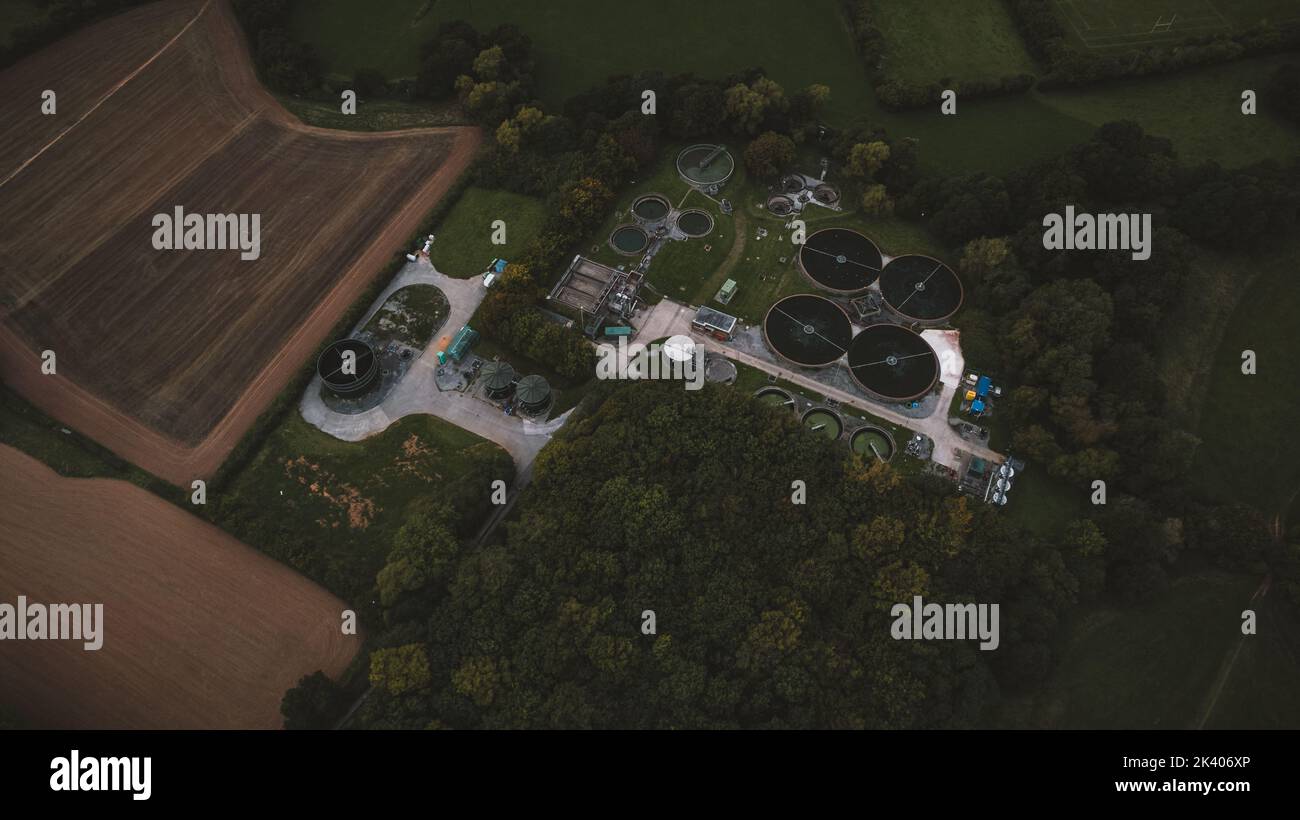 Aerial view of English Farm Stock Photo - Alamy