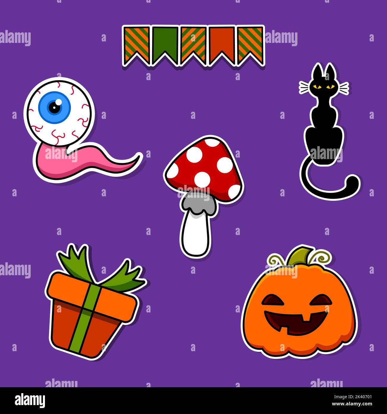 Cartoon illustration of Halloween stickers. Vector illustration Stock ...