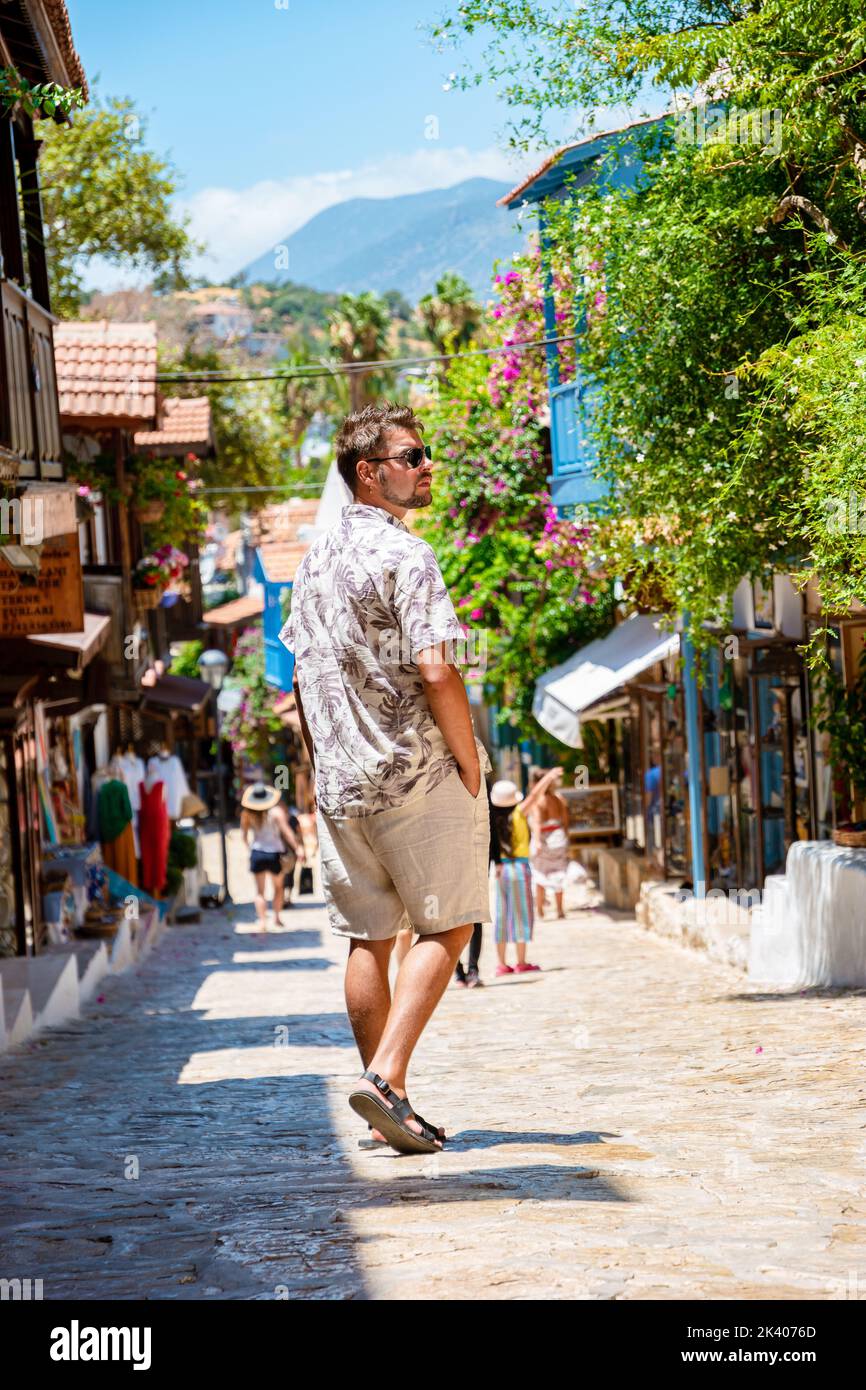 Kas Antalya Turkey , the colorful house on the narrow Streets of the ...