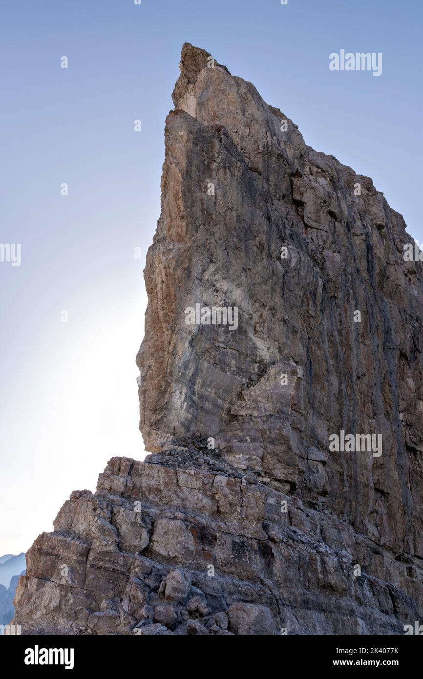 Scenic view of famous La Brèche de Roland, Pyrenees, France Stock Photo ...