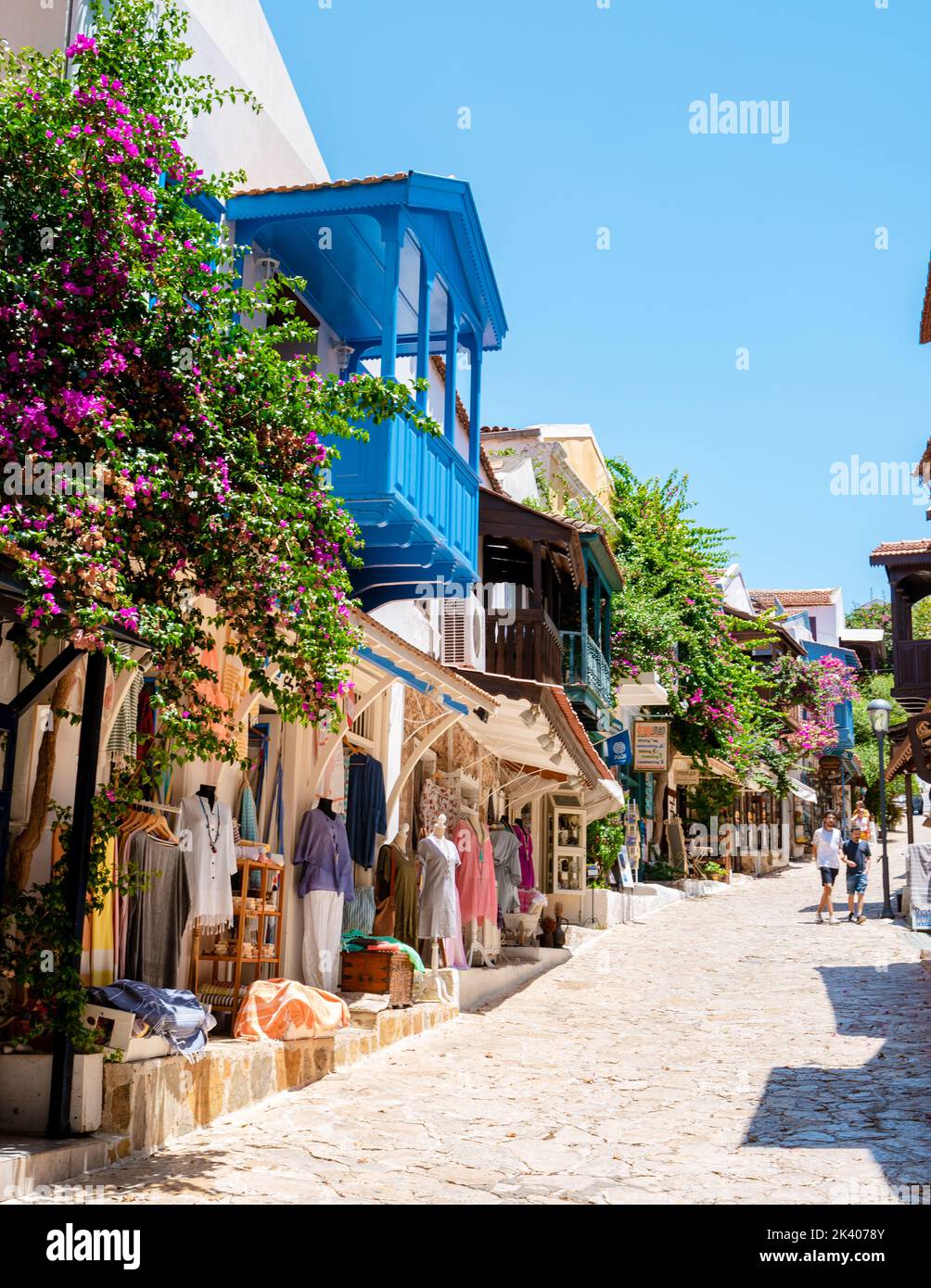 Kas Antalya Turkey July 2018, a colorful house on the narrow Streets of ...